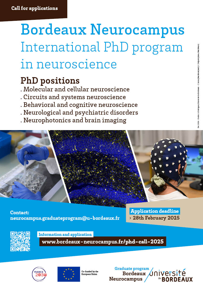 Neurocampus PhD program - Call for applications - Bordeaux Neurocampus
